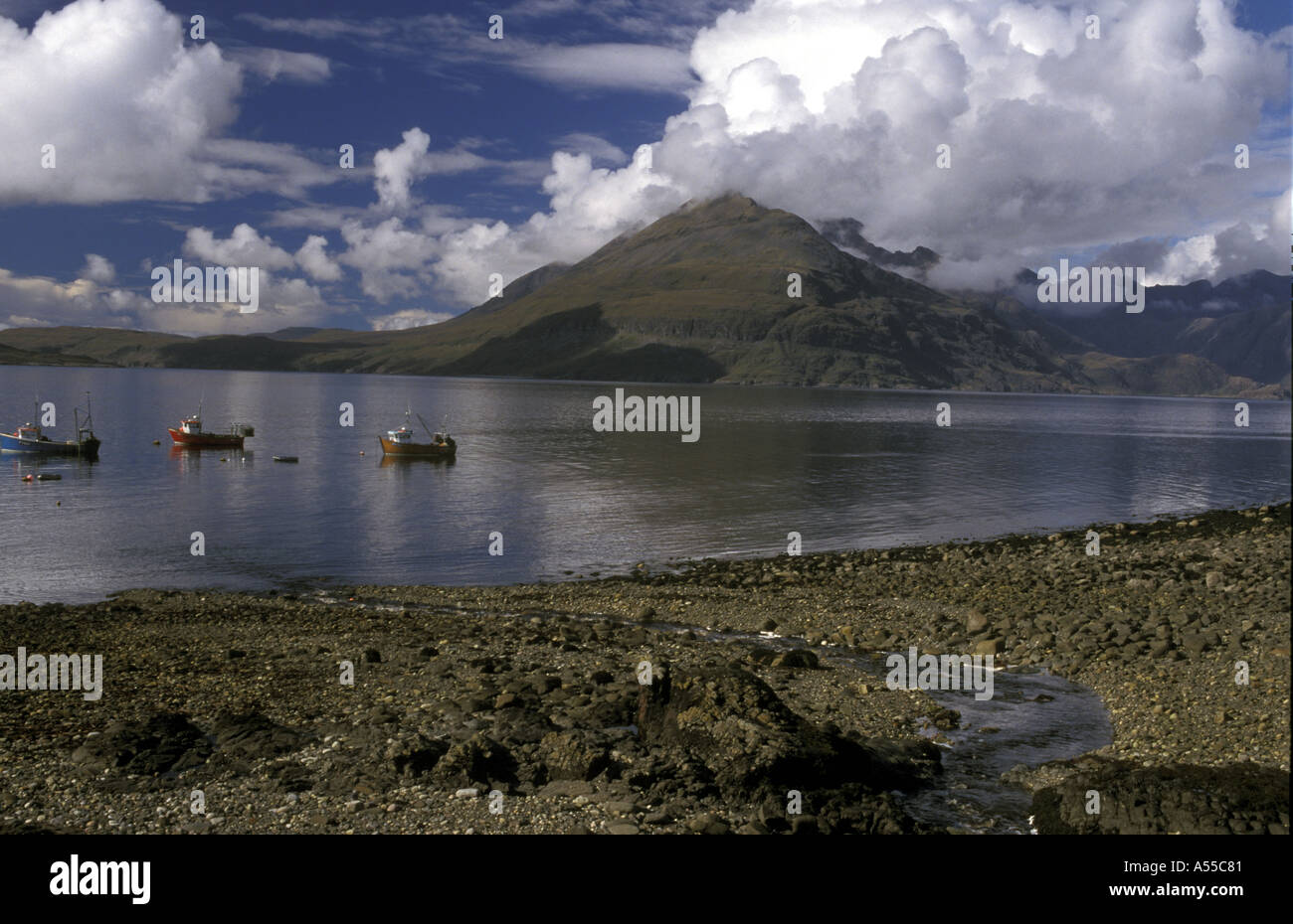 LOCH SCAVAIG AND CUILLIN HILLS FROM ELGOL ISLE OF SKYE SCOTLAND Stock ...