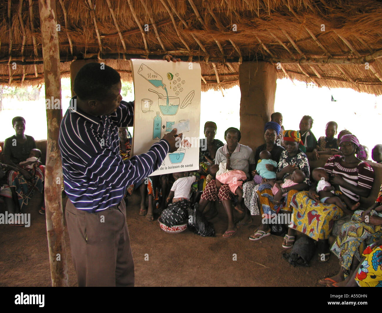 Painet ik0314 benin oral rehydration nutrition demonstration mothers ...