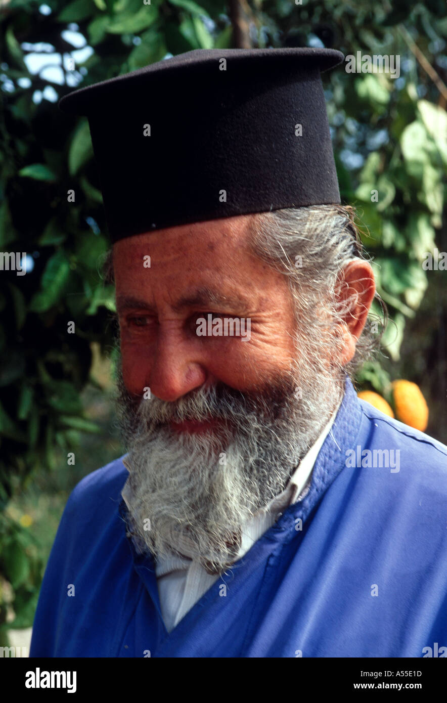 Portrait of an old man on Cyprus Stock Photo - Alamy