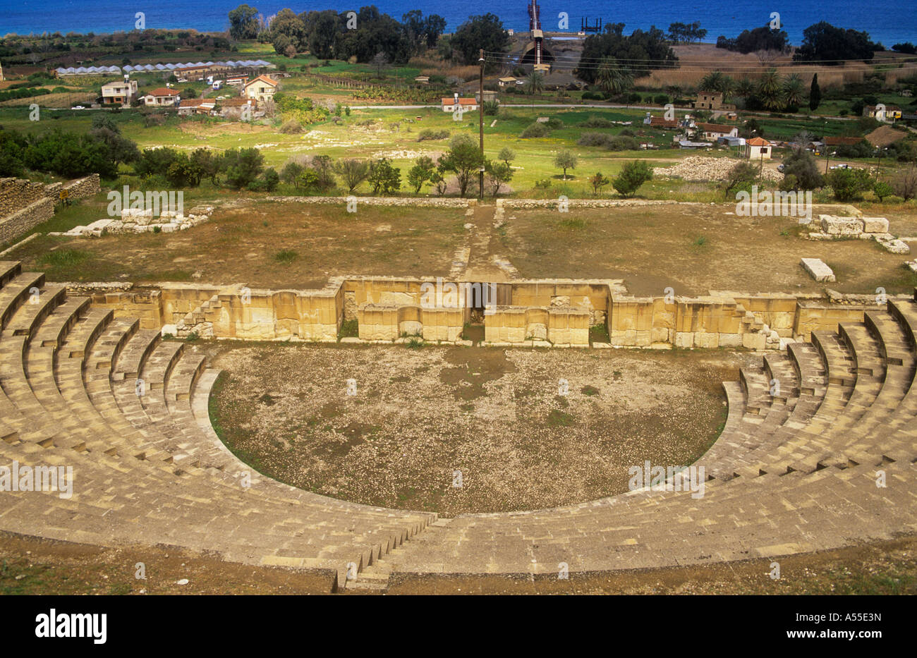 Roman amphitheatre, Soli, Guzelyurt, Northern Cyprus, T.R.N.C Stock ...