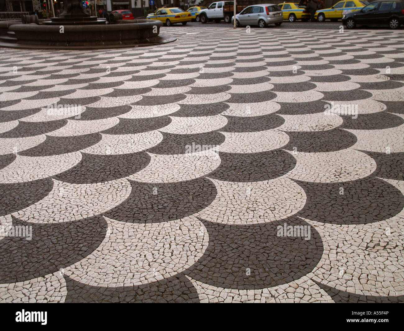decorated paving, city hall square Stock Photo - Alamy