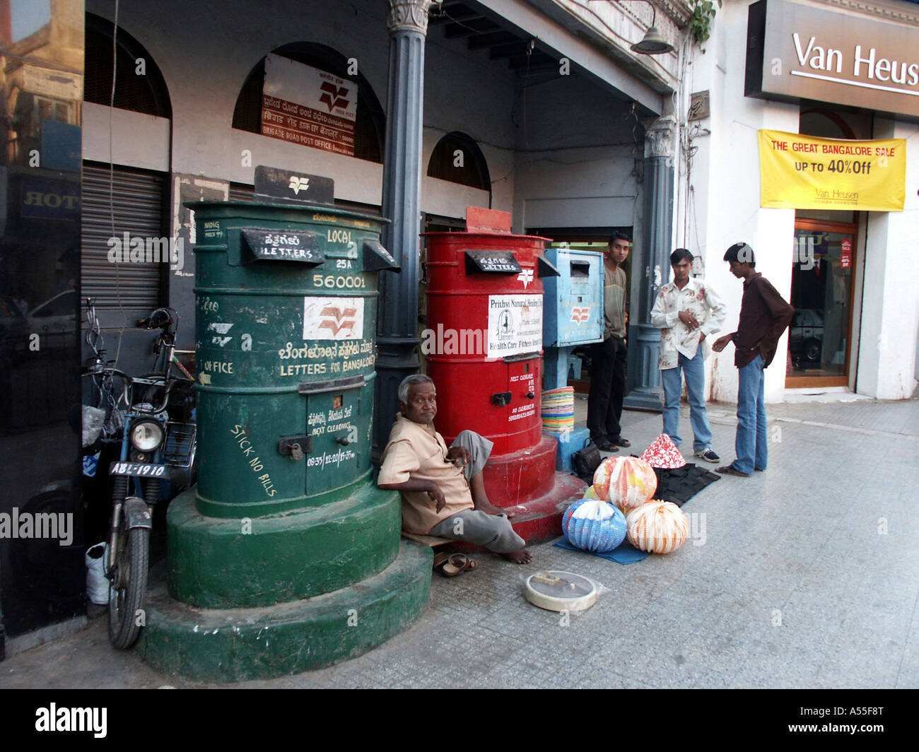 Painet ik0504 india post boxes brigade road downtown bangalore country ...
