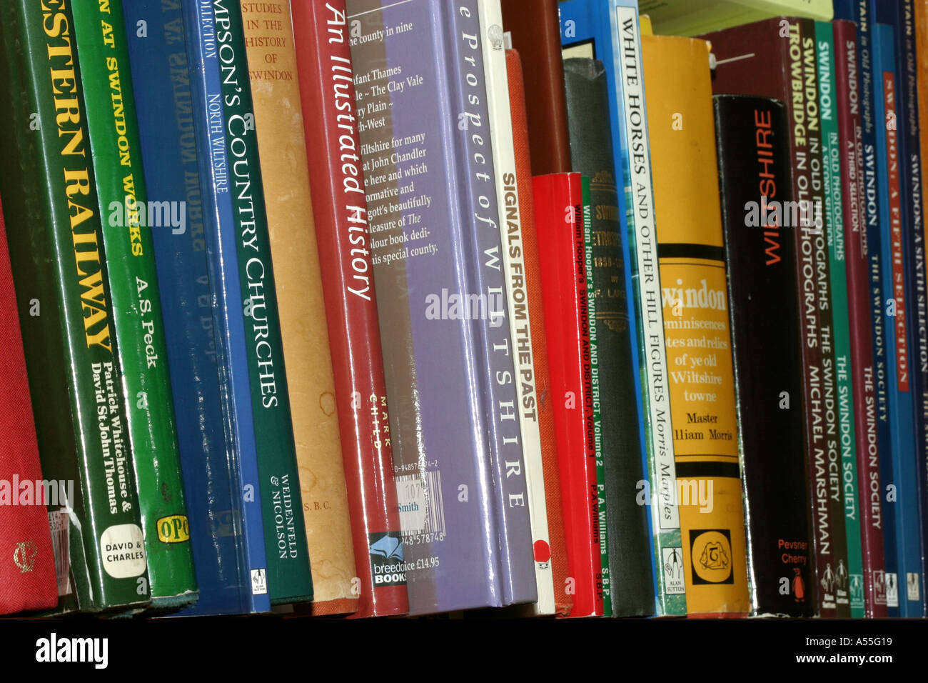 Books on a bookshelf Stock Photo - Alamy