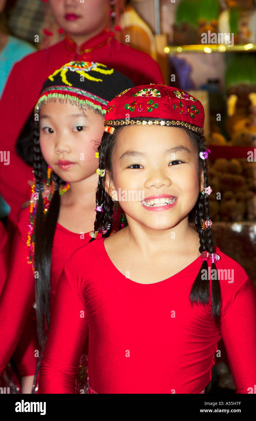 A Chinese childrens dance and entertainment troupe performing at a ...
