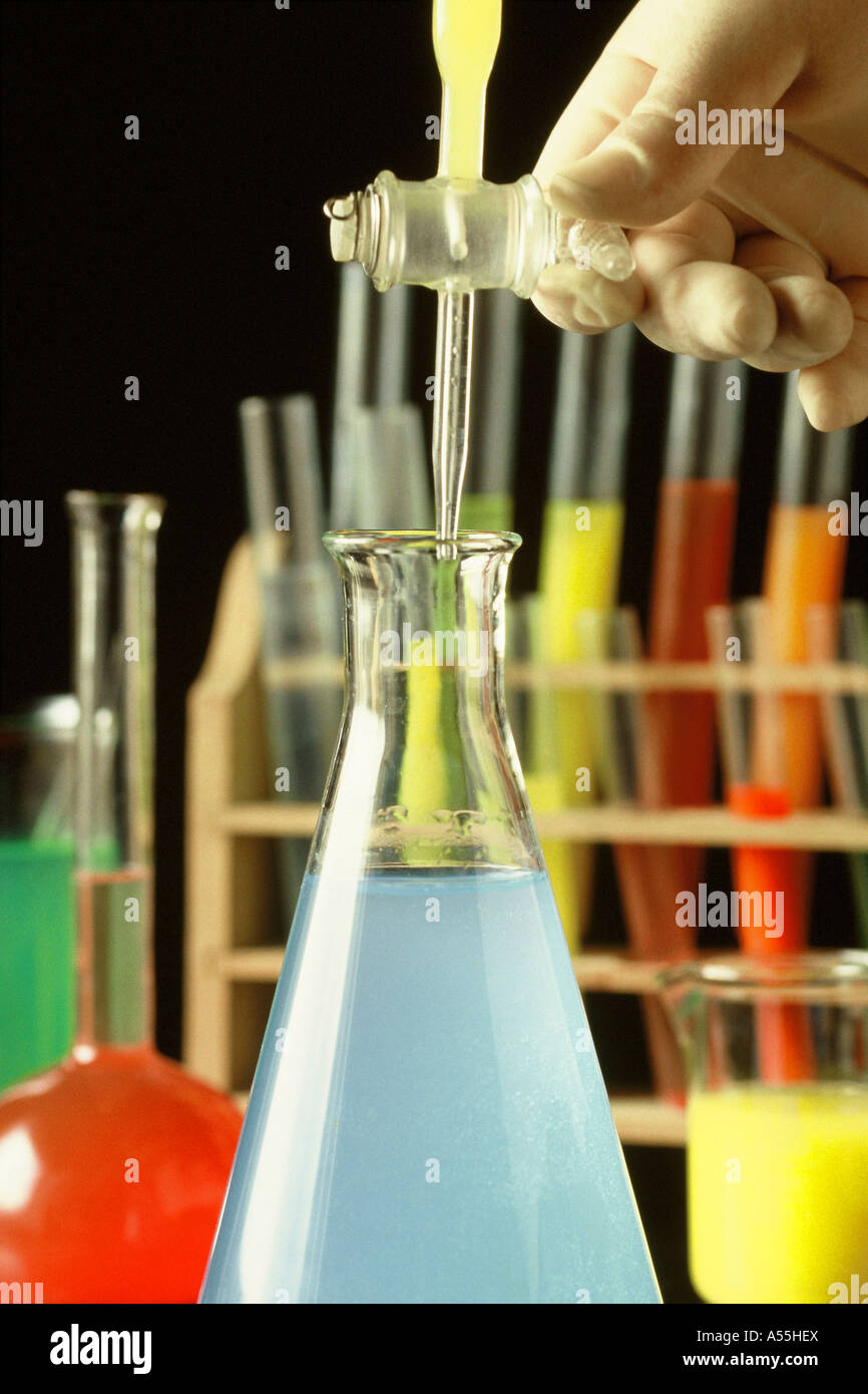 Closeup laboratory bottles test tubes hi-res stock photography and ...
