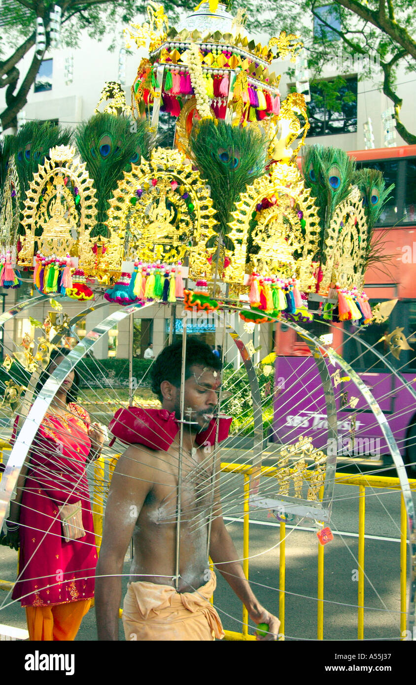 Thaipusam Festival 2005 in Singapore with Hindu devotees in ethnic ...