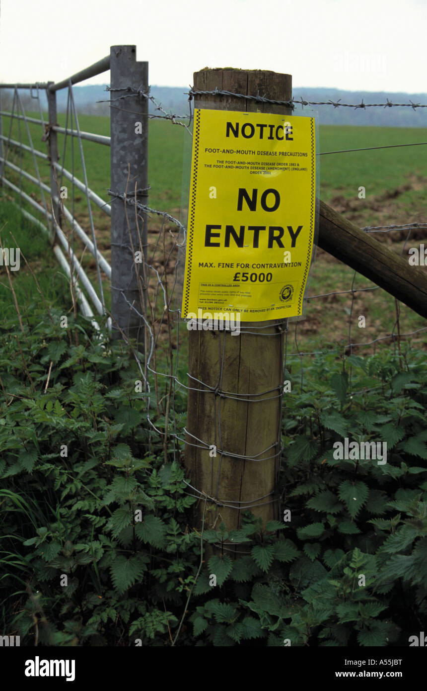 Foot and mouth disease notice on farm fence Stock Photo - Alamy