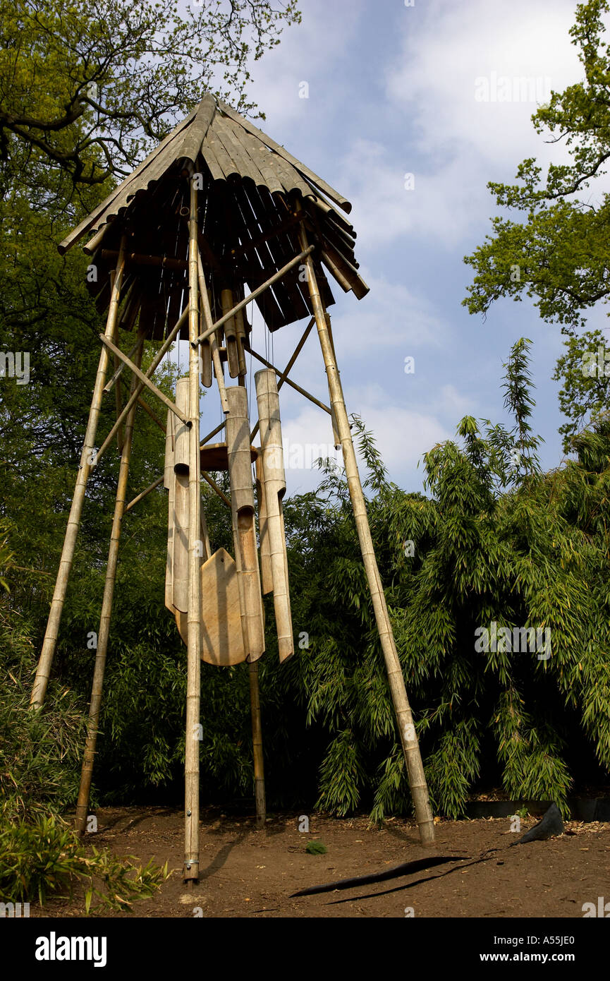 Bamboo wind chime structure kew botanical gardens Richmond London uk ...