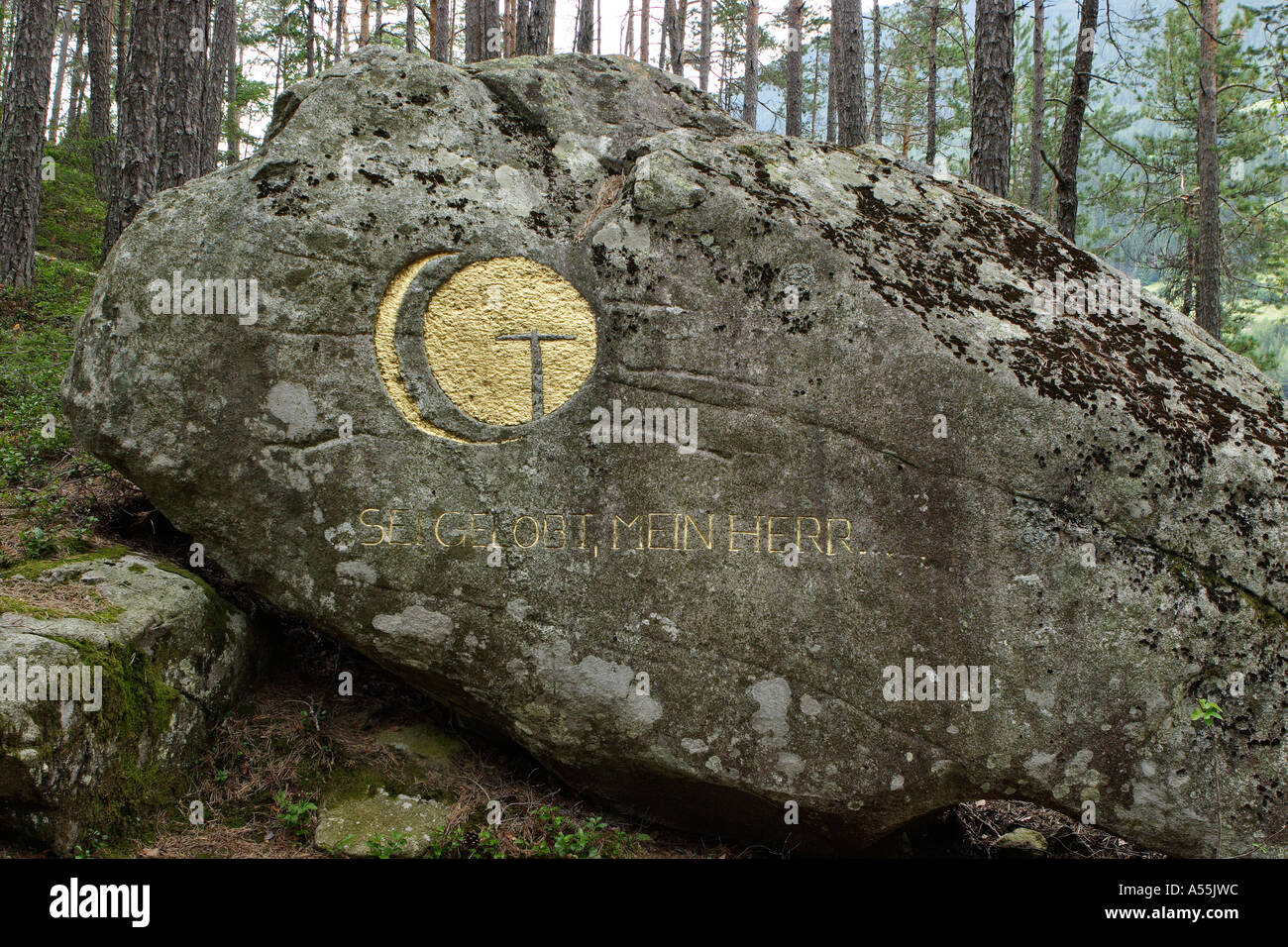 Ahiking trail with religious sculptures called reflection of the sun ...