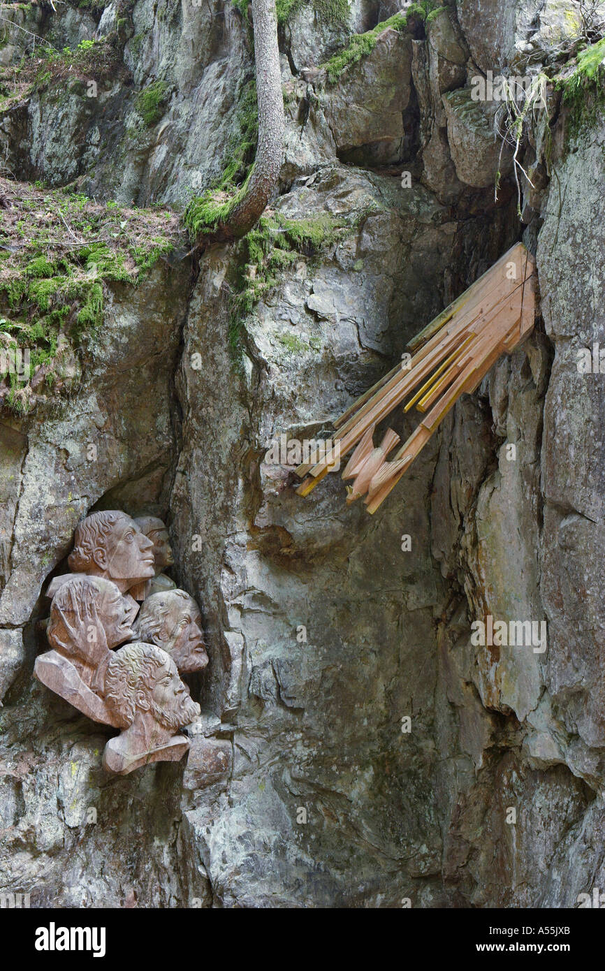 Ahiking trail with religious sculptures called reflection of the sun ...