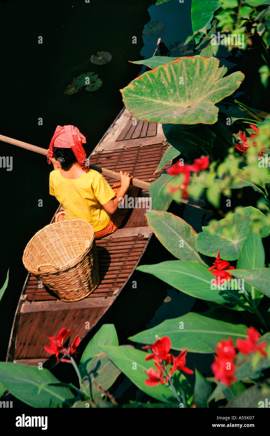 Cambodian girl rafting a boat Siem Reap Cambodia Stock Photo - Alamy