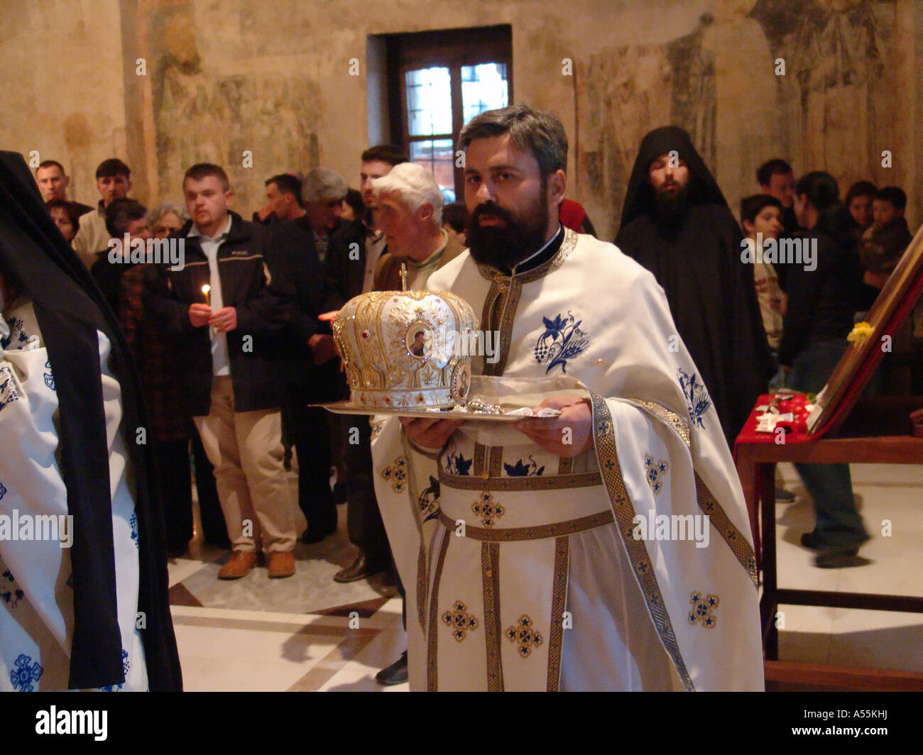 Painet is1392 macedonia yugoslav republic fyrm carrying bishops crown ...