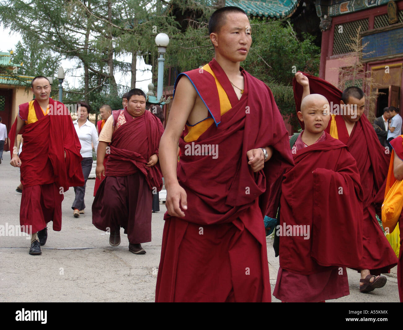 Painet is1410 mongolia buddhist monks gandan monastery ulaan baatur ...