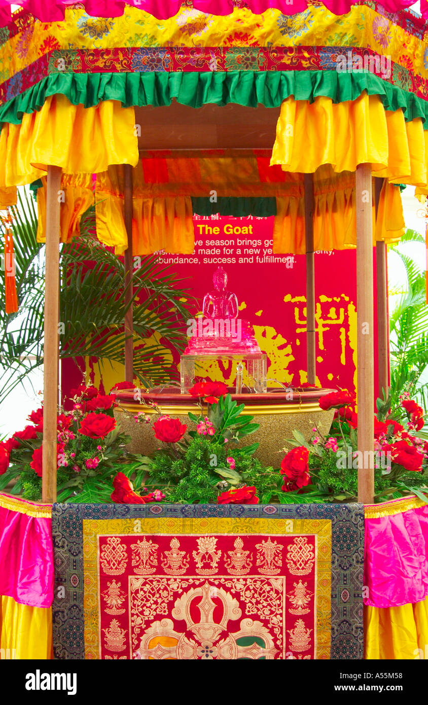 Colorful prayer booths in the Buddha Toothe Relic Temple in Singapore s ...