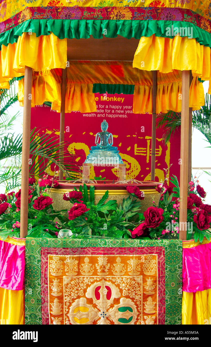 Colorful prayer booths in the Buddha Toothe Relic Temple in Singapore s ...