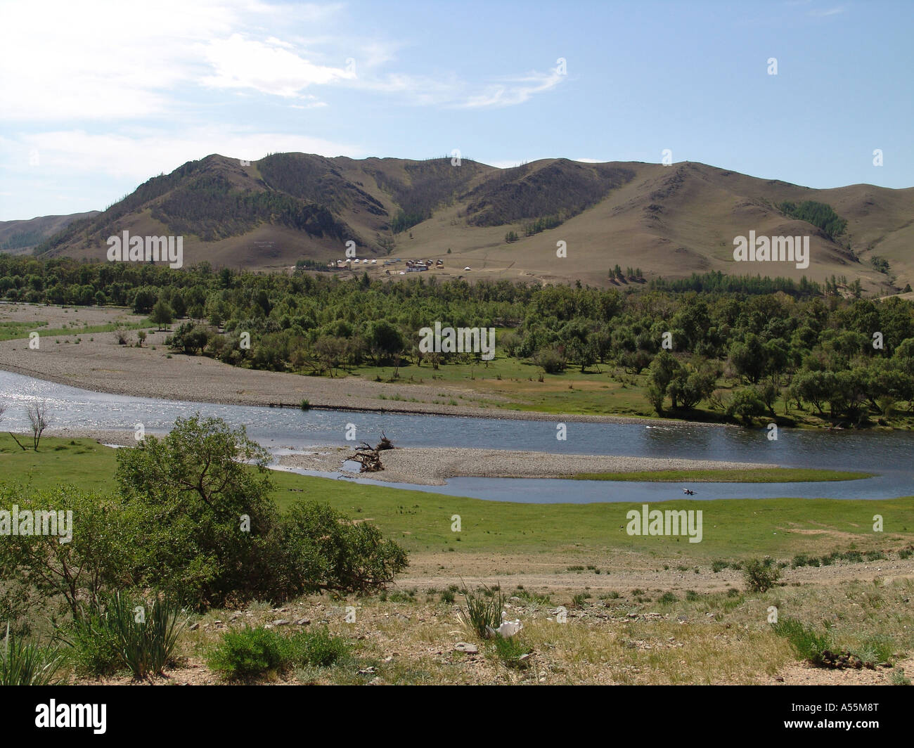 Painet is1482 mongolia river landscape ulaan baatar country developing ...