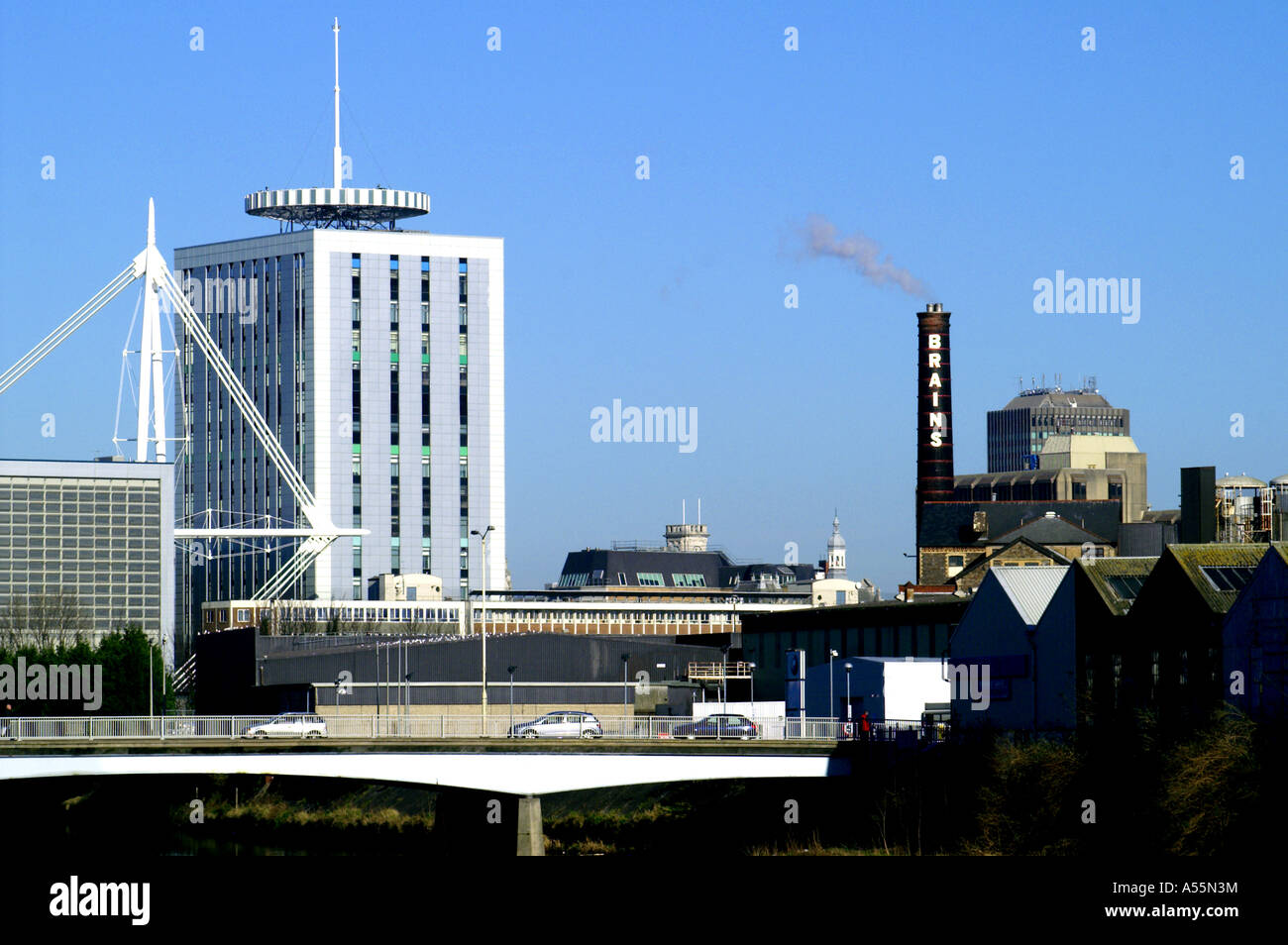 bt building millennium stadium and brains brewery chimney cardiff ...
