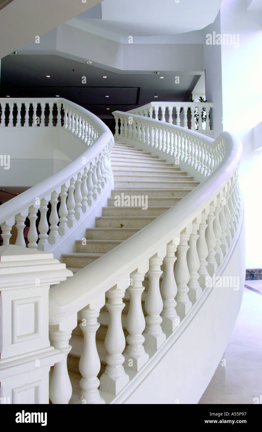 A white staircase at the Hotel Equatorial in Malacca Malaysia Stock ...