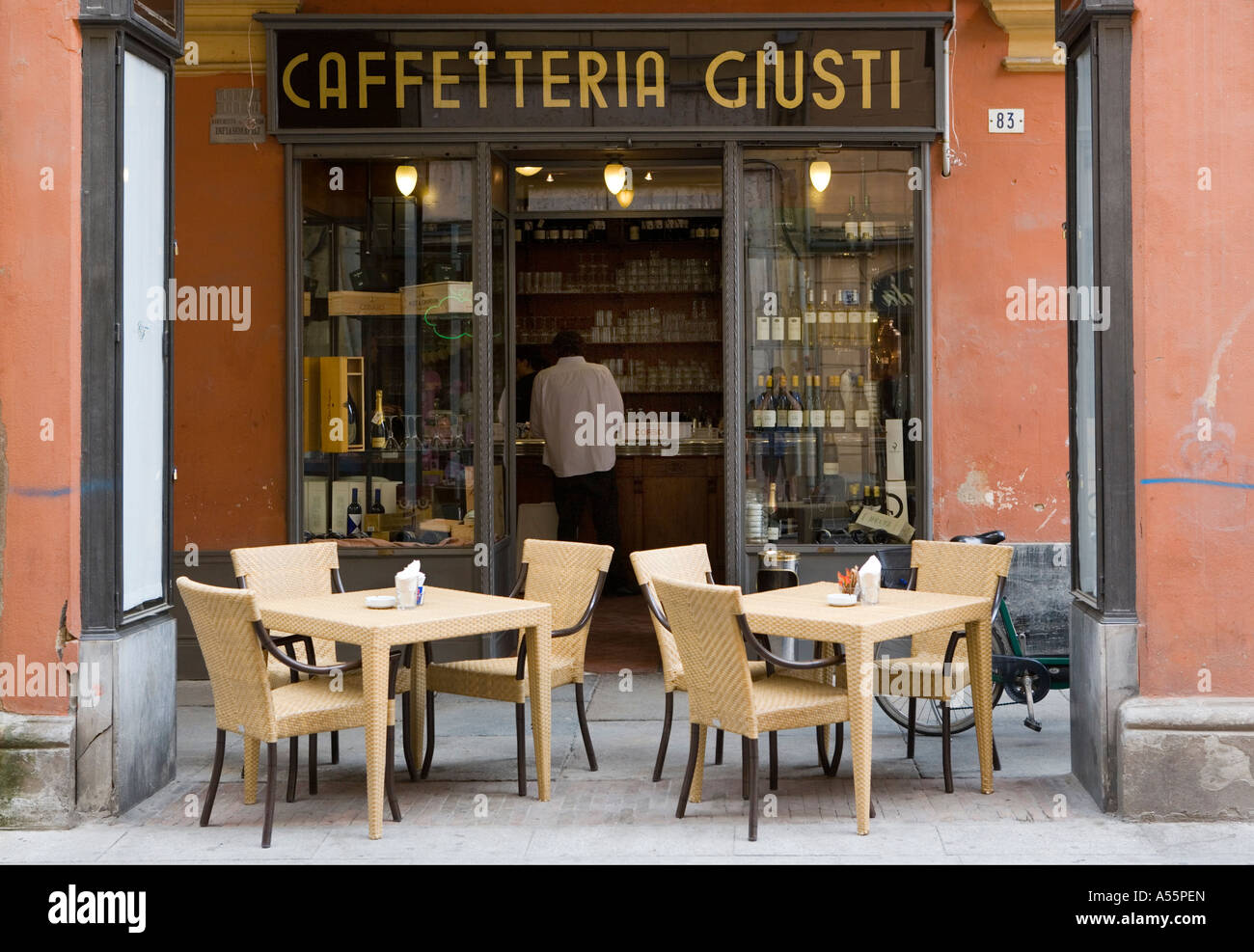 Outdoor cafe Modena Emilia Romagna Italy Stock Photo - Alamy