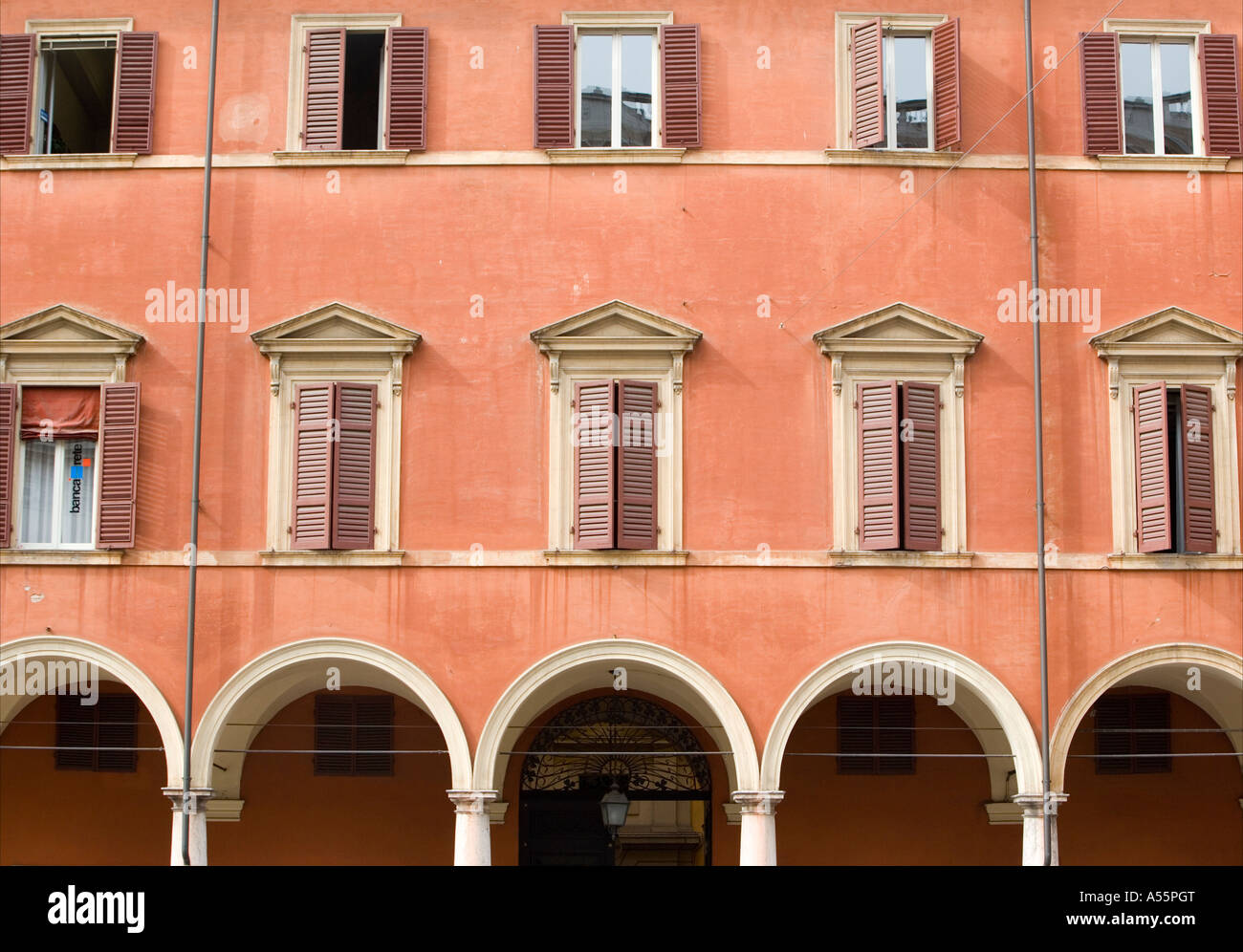 Building with arcade and columns Modena Emilia Romagna Italy Stock ...