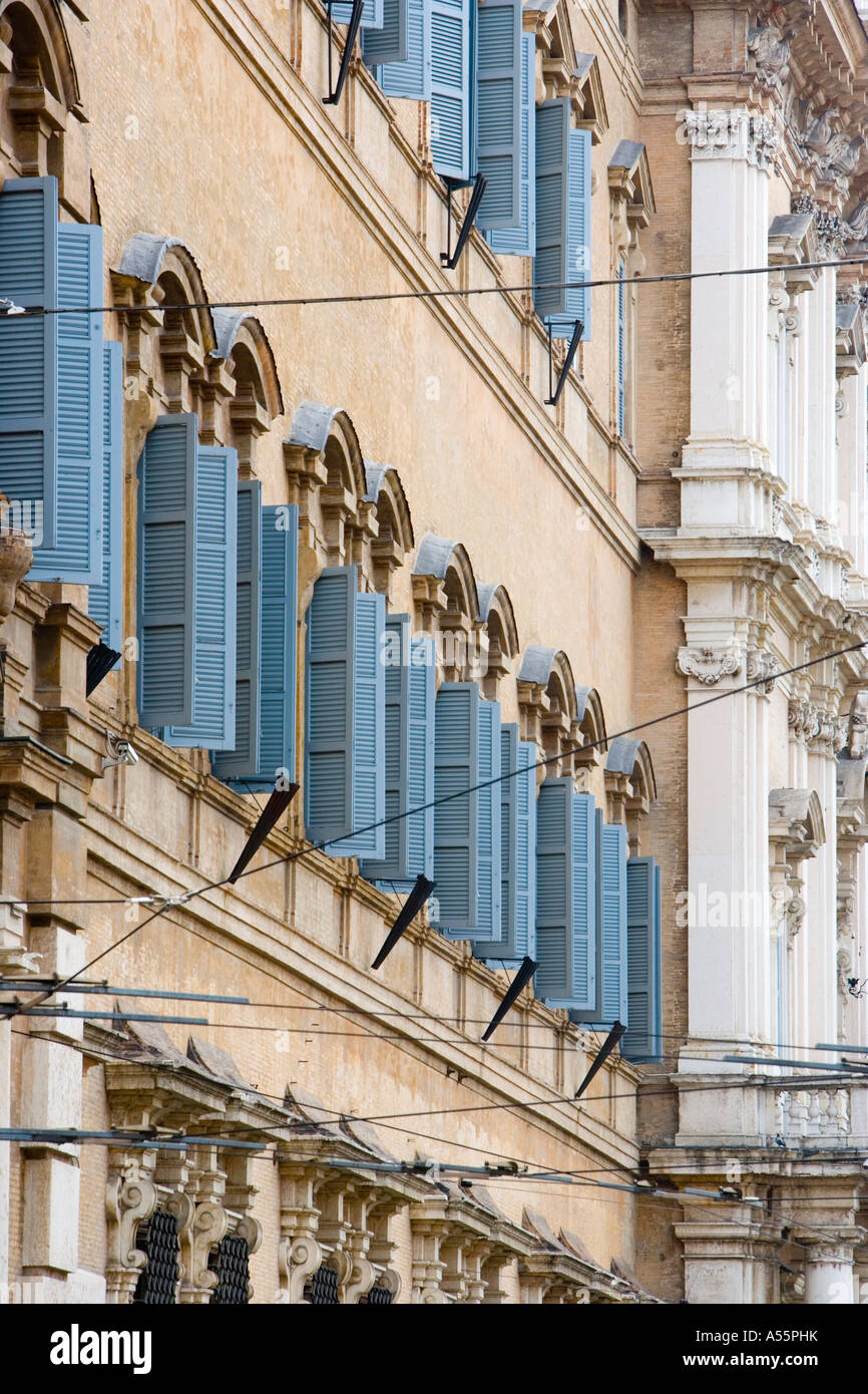 Blue shutters on a building Modena Emilia Romagna Italy Stock Photo - Alamy