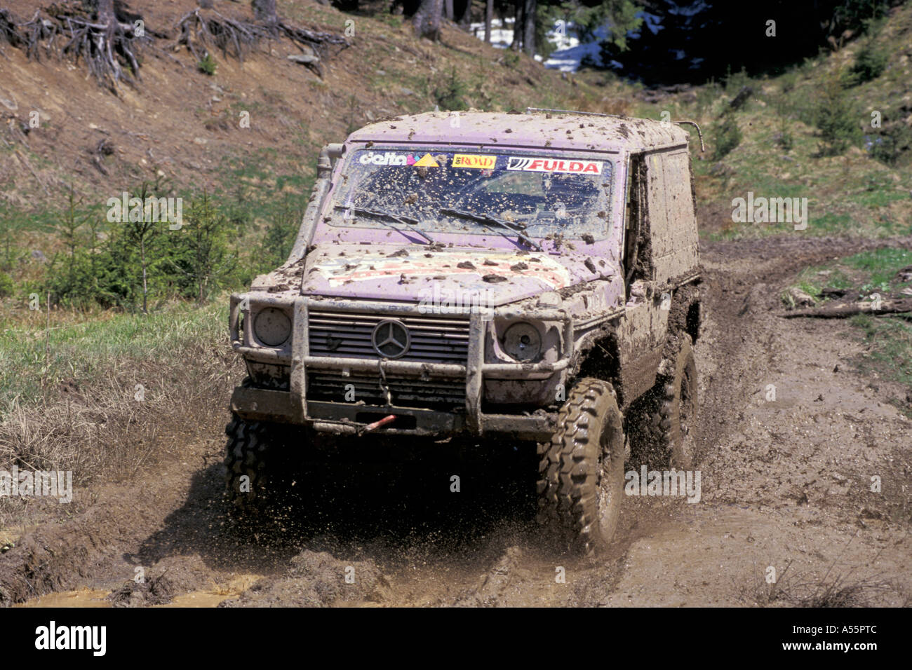 Mercedes G offroad vehicle in mud Stock Photo - Alamy