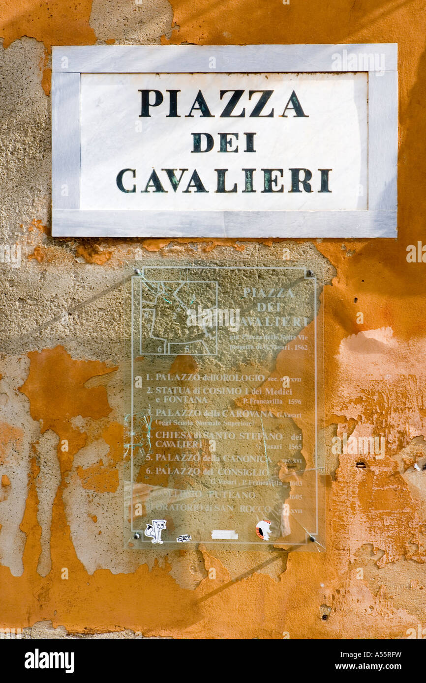Piazza dei Cavalieri sign Pisa Tuscany Italy Stock Photo - Alamy