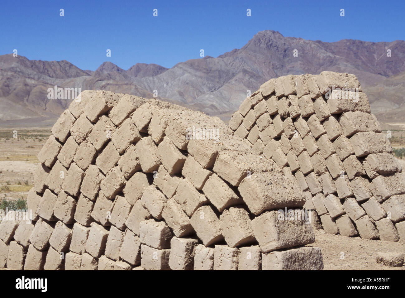 Clay bricks brick house building Tibet Stock Photo - Alamy