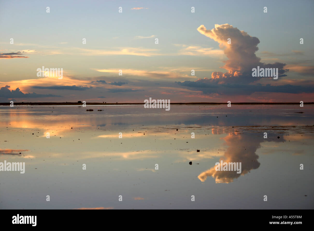 Makgadikgadi Pans reflection Botswana Stock Photo - Alamy
