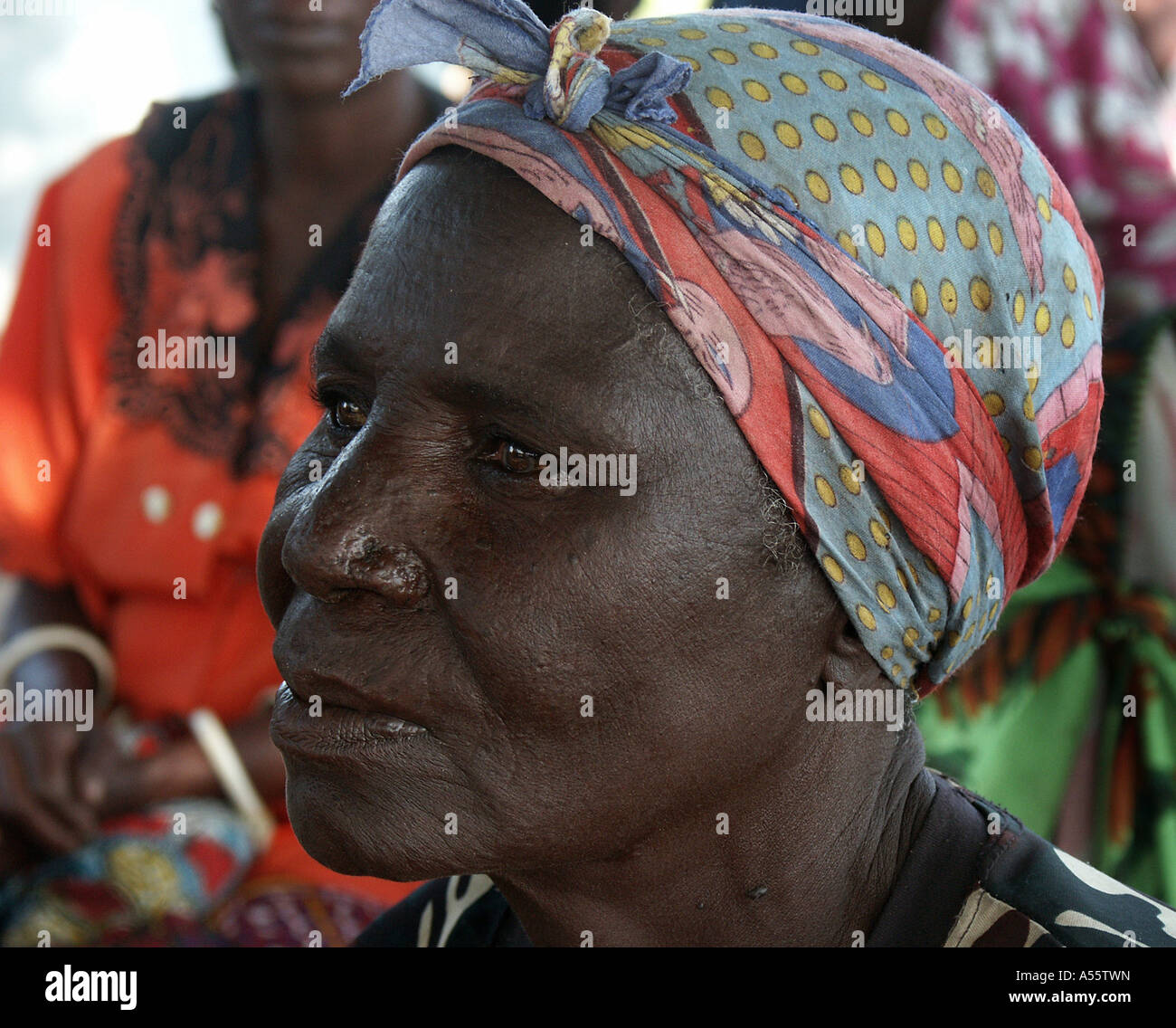 Painet is1751 woman head scarf shawl zambia kaunga mashi village ...