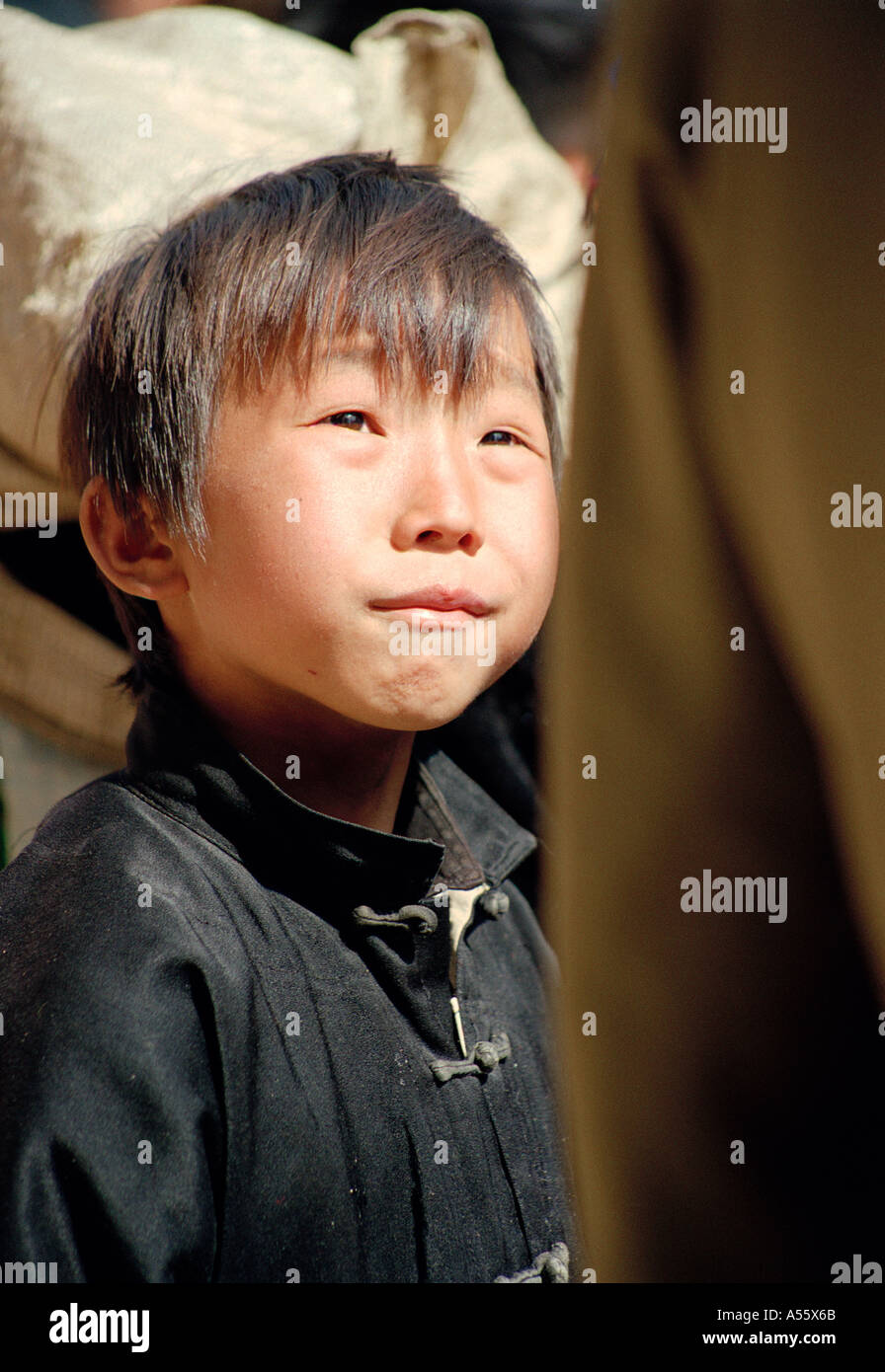 A young Hmong boy in Bacha Northern Vietnam Stock Photo - Alamy