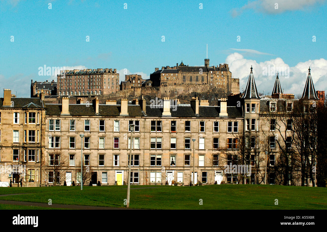 Edinburgh Castle from Bruntsfield Links,Edinburgh,Scotland,UK Stock ...