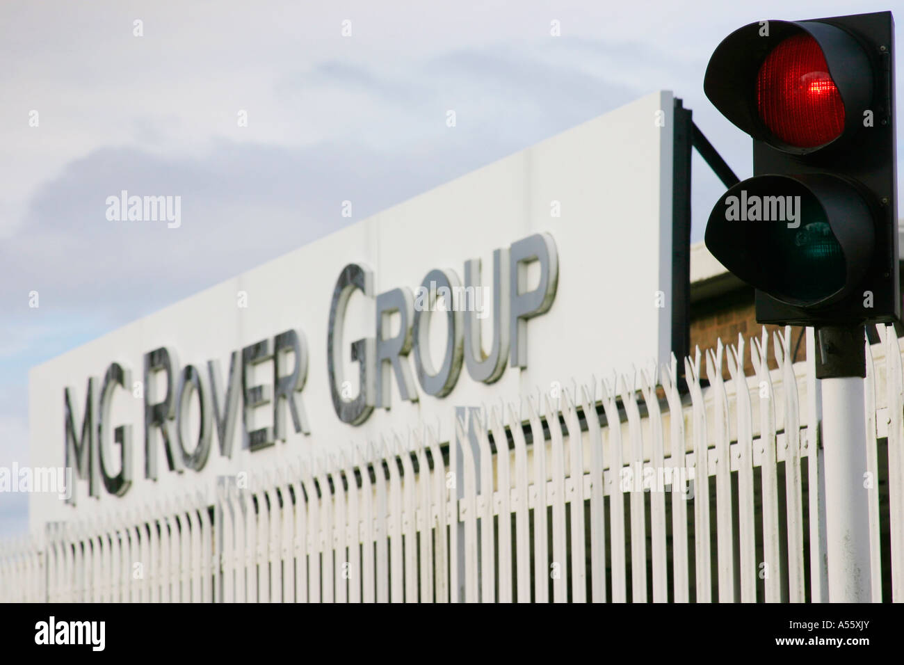 MG Rover Longbridge Birmingham UK with red stop light Stock Photo - Alamy