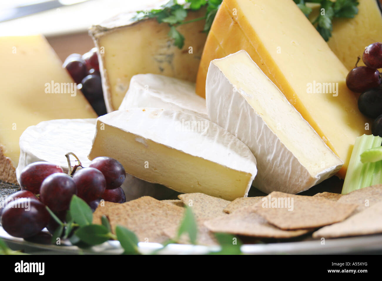 Mixed cheese platter in a restaurant in the UK Stock Photo - Alamy