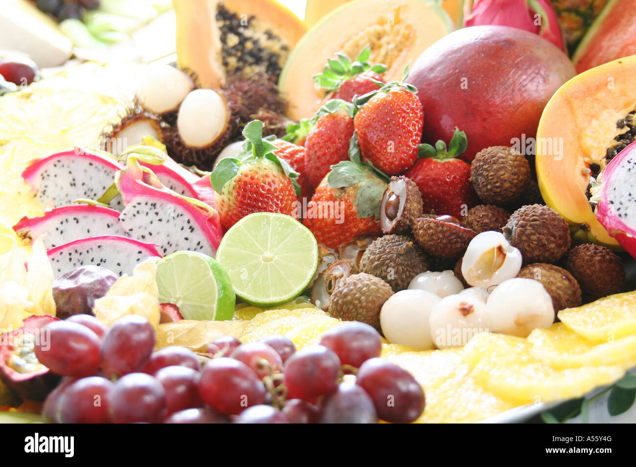 Mixed fruit platter Stock Photo - Alamy