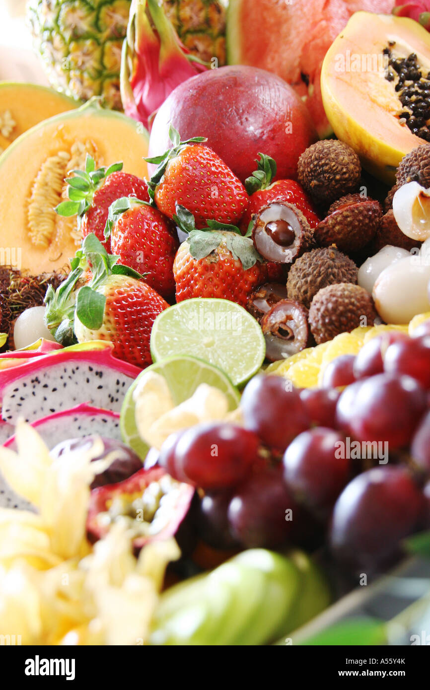 Mixed fruit platter Stock Photo - Alamy