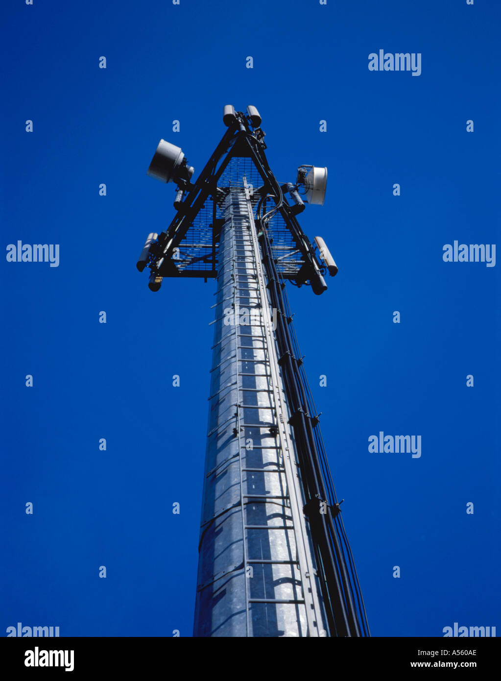 Galvanised steel mobile telephone mast, England, UK Stock Photo - Alamy