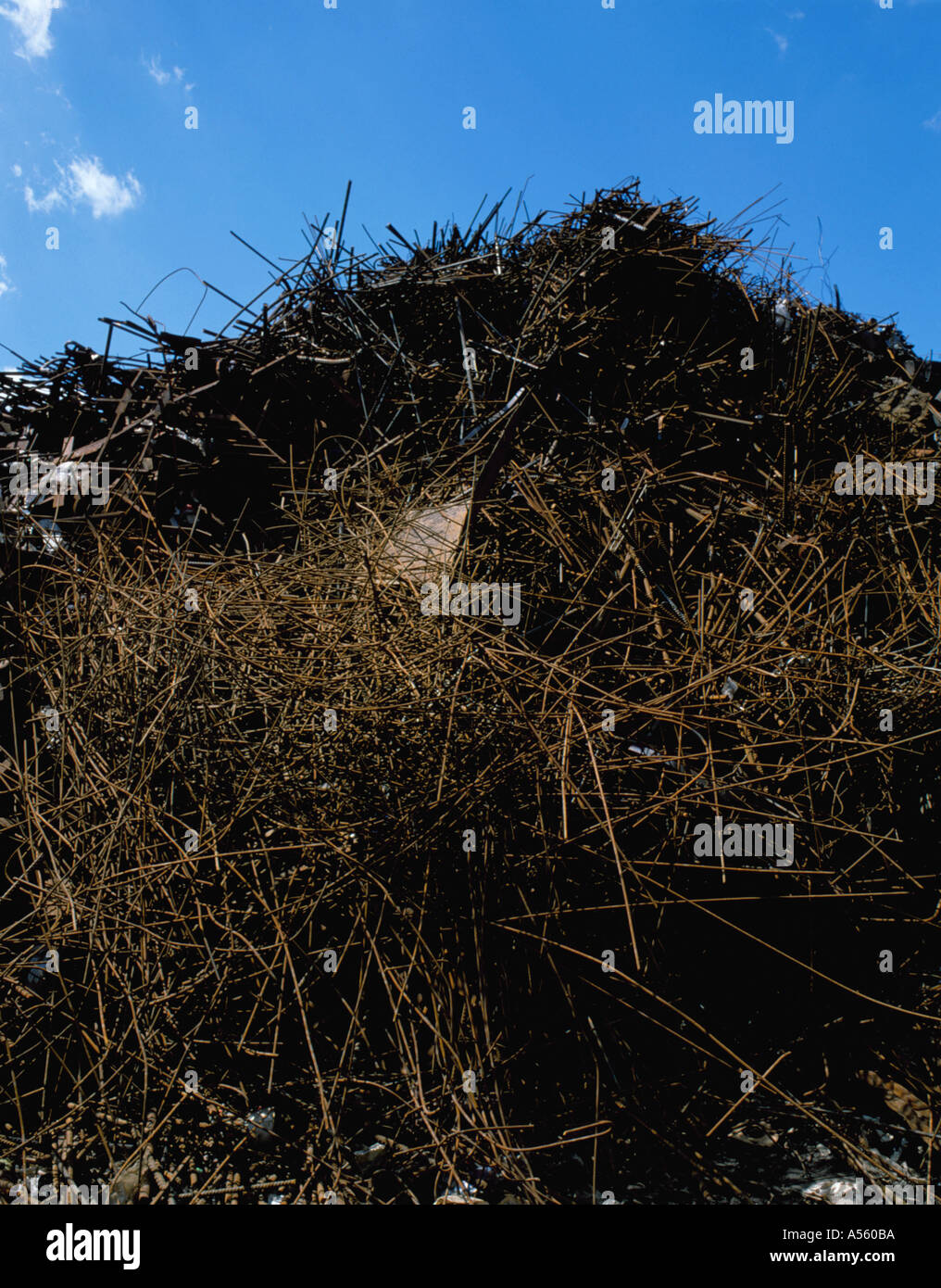 Scrap steel reinforcement from the building industry in a scrap metal ...
