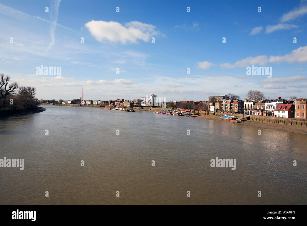 united kingdom west london view from hammersmith bridge Stock Photo - Alamy