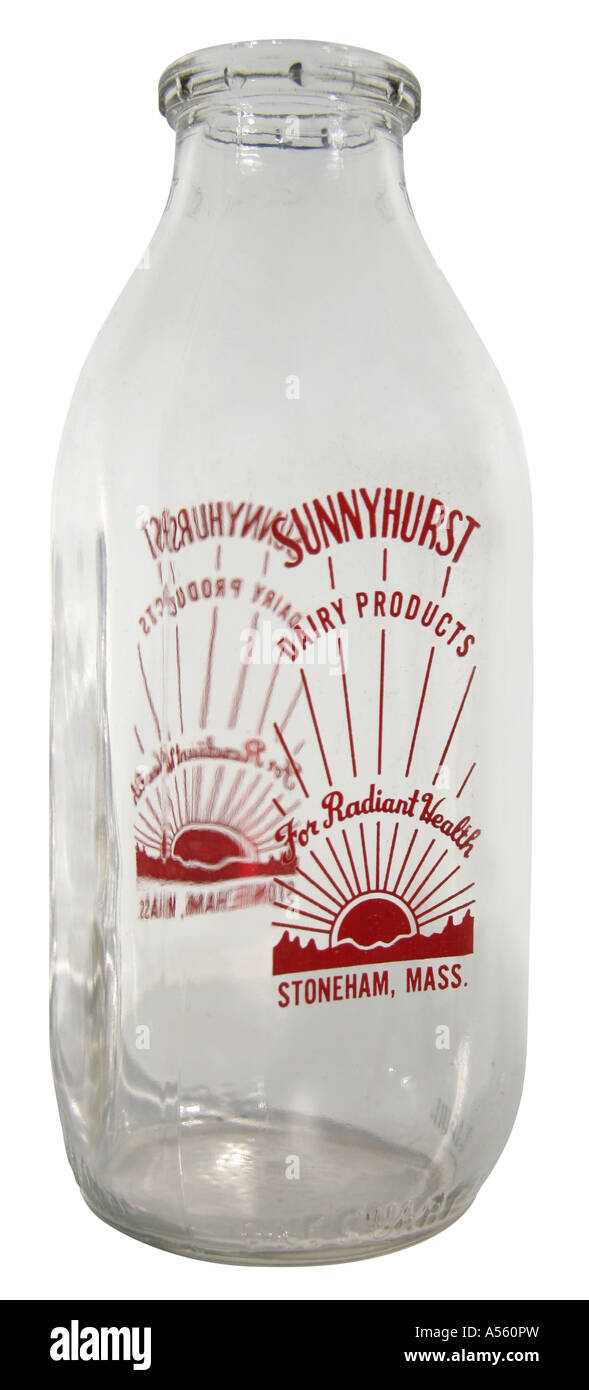 1950's era milk bottle from Sunnyhurst Farm in Stoneham, Massachusetts ...