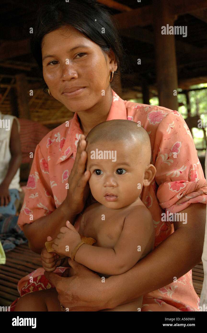 Painet ix1917 cambodia mother baby kampong cham country developing ...