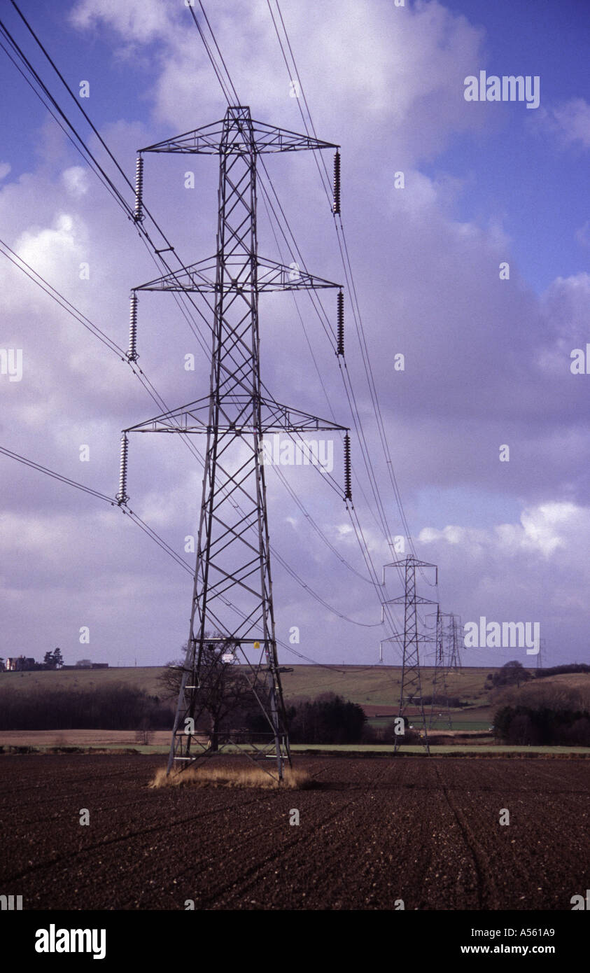 Electricity pylons Staffordshire England Stock Photo - Alamy