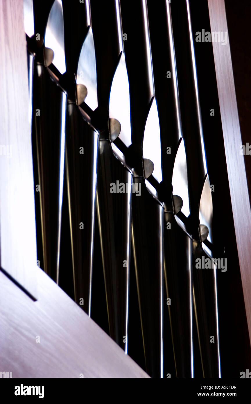 Bank of pipe organ pipes Stock Photo - Alamy