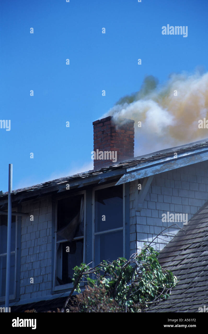 House being used for fire training Stock Photo - Alamy