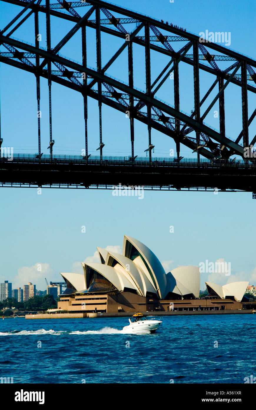 Sydney Opera House on the edge of Sydney Harbor in Australia with ...