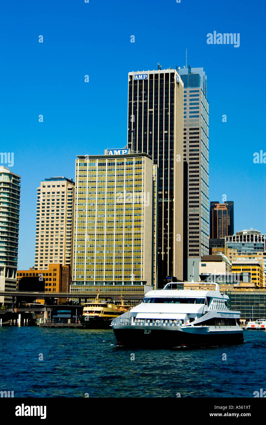 harbor tour boat in Circular Quay in sydney Harbor in Australia Stock ...