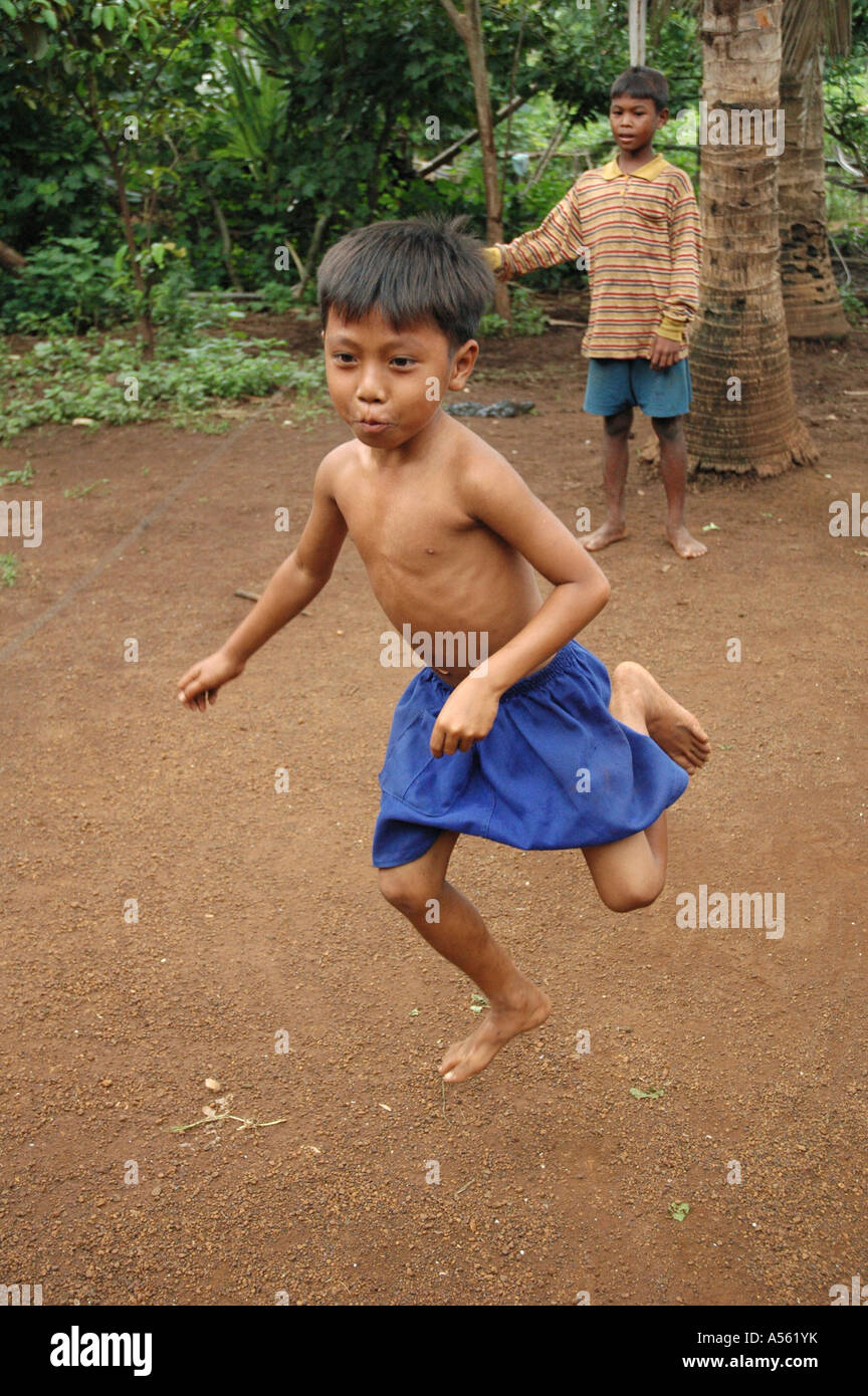 Painet ix1961 cambodia boy skipping kampong cham country developing ...