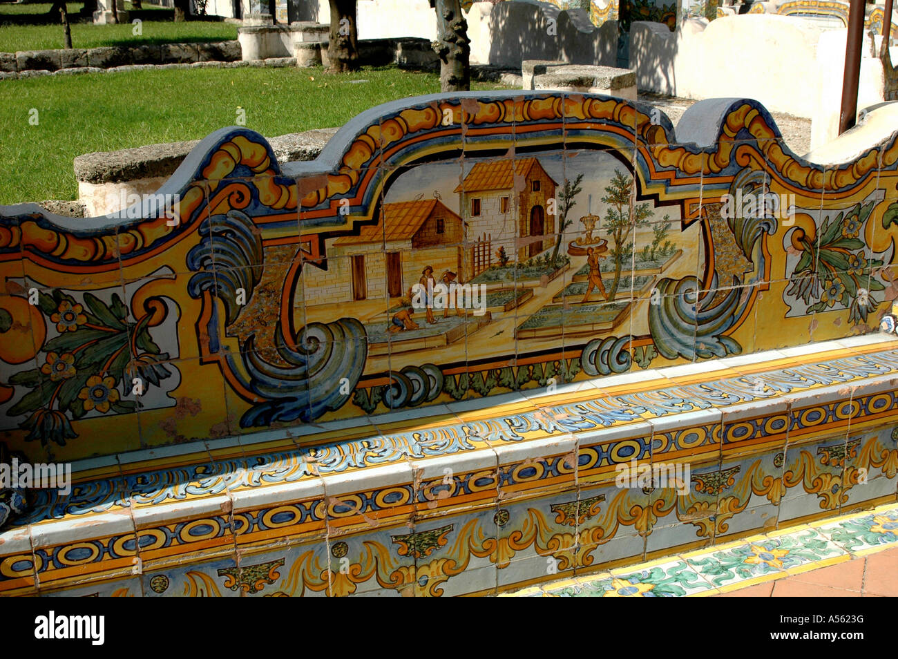 Santa Chiara Famous tiled Convent Garden Naples Stock Photo - Alamy