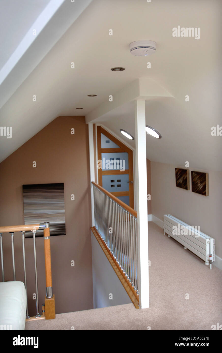THE LANDING AREA WITH A RAISED CEILING IN A HOME UK Stock Photo - Alamy