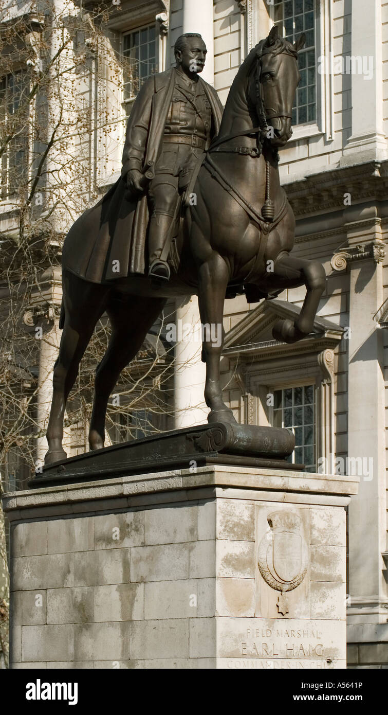 England. London. Field Marshal Douglas Haig statue in Whitehall Stock ...
